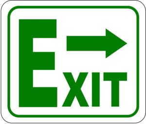 directional exit sign with arrow pointing right aluminum composite outdoor sign 8.5" x10"