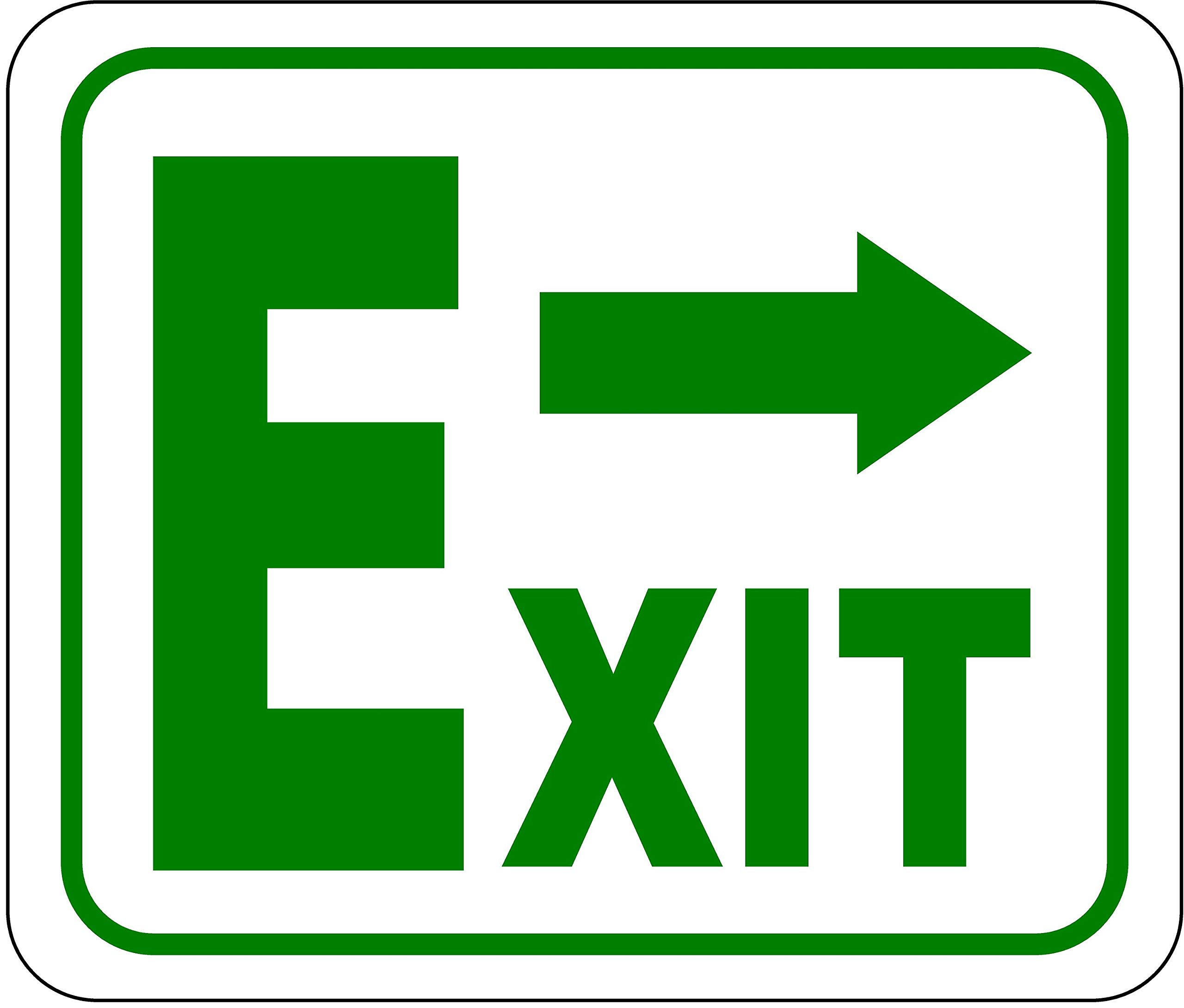 Directional Exit Sign with arrow pointing right Aluminum Composite Outdoor Sign 8.5" x10"