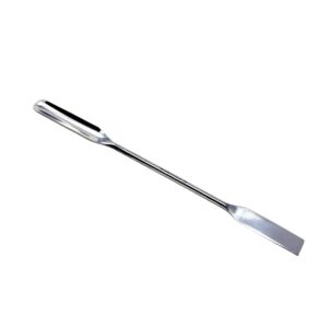 scientific labwares stainless steel double ended micro lab scoop spoon half rounded & flat end spatula sampler (6")