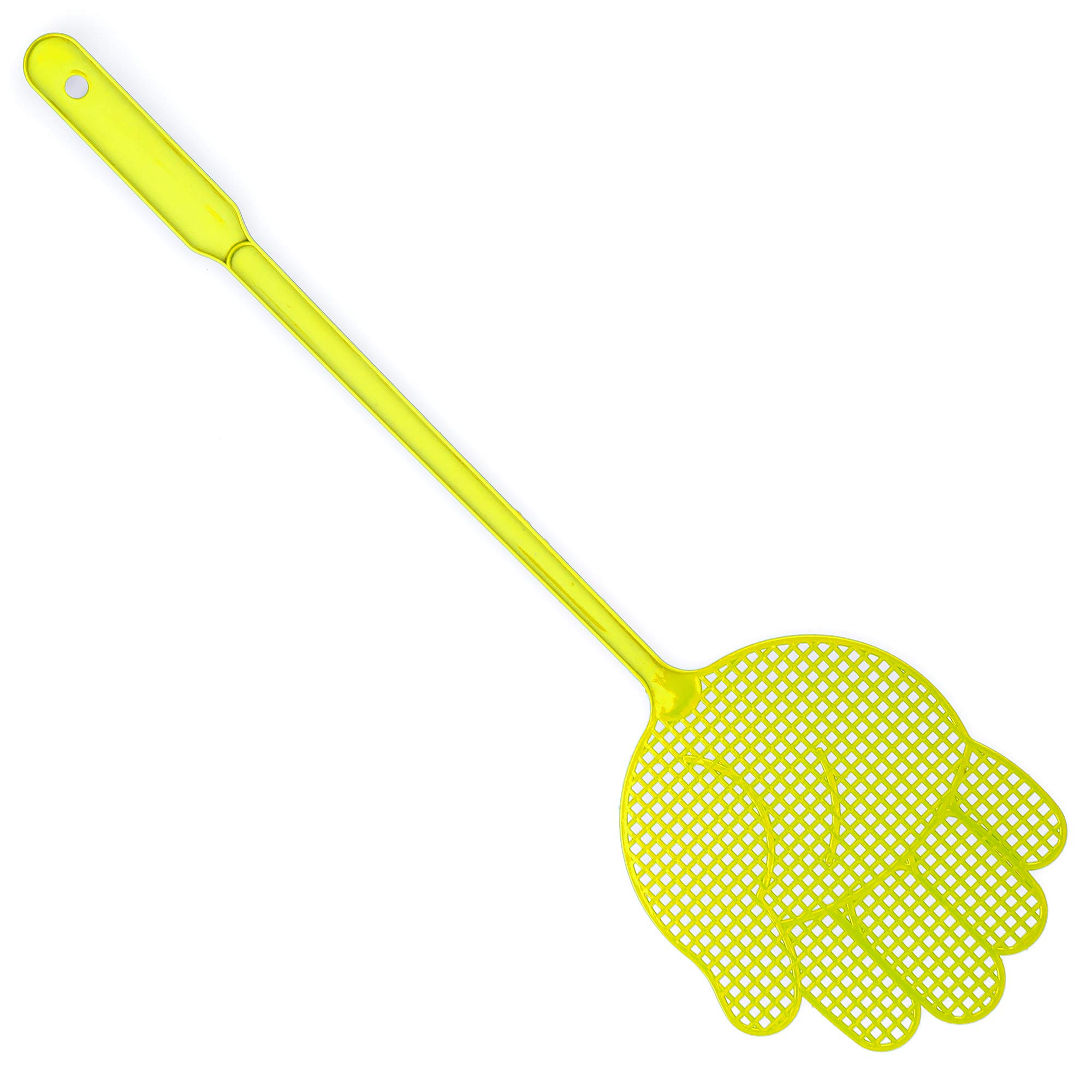 OFXDD Fly Swatter, Long Fly Swatter Pack, Fly Swatter Heavy Duty, Yellow Color Shape Palm (2 Pack)