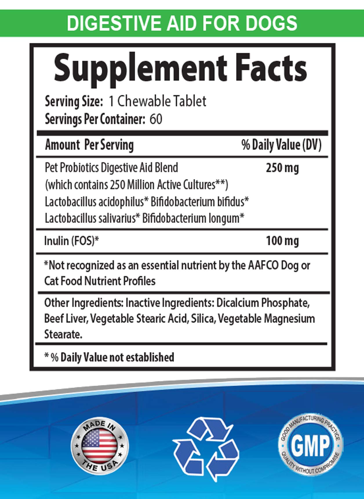 HAPPY PET VITAMINS LLC Dog Digestive Supplement - Dog Digestive AID - Natural PROBIOTIC and PREBIOTIC Blend - Optimal Gut and INTESTINE Health - Dog probiotic Powder - 2 Bottles (120 Treats)