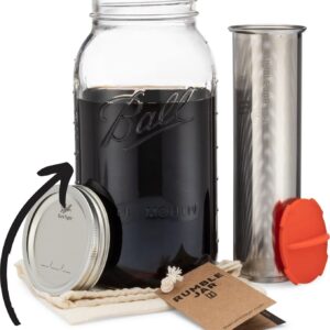 Rumble Jar - Next-Gen Cold Brew Coffee Maker for Mason Jars - 200 Micron Filter Is Ideal for Coarse Grounds & Stronger Coffee - Standalone Filter (Mason Jar not included)