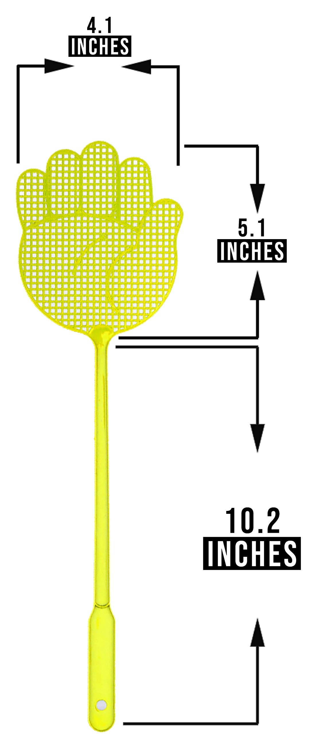 OFXDD Fly Swatter, Long Fly Swatter Pack, Fly Swatter Heavy Duty, Yellow Color Shape Palm (2 Pack)