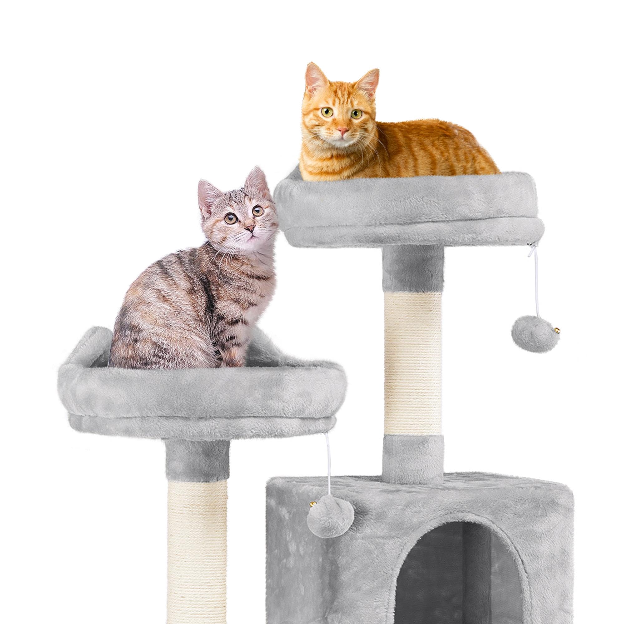 Yaheetech 62.2inches Cat Tree Cat Towers Cat Condo with Platform & Hammock, Scratching Posts for Kittens Pet Play House with Plush Perch for Indoor Activity Relaxing