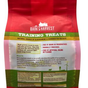 Bark & Harvest Dried Lamb Lung Training Treats - Grain Free Dog Training Chew Treats -Natural Source of Glucosamine & Chondroitin, 5 Ounce Bag