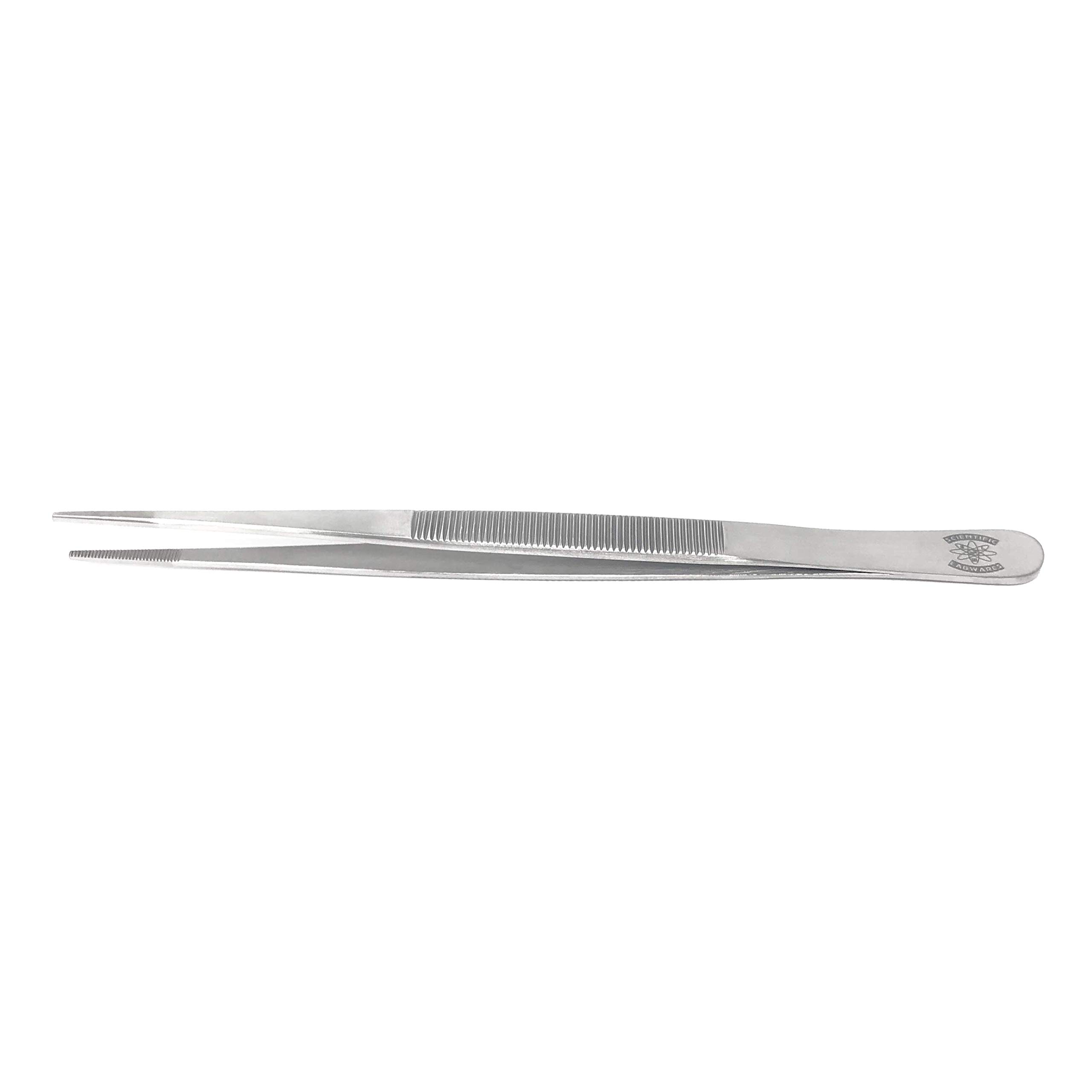 Scientific Labwares High Precision Stainless Steel Lab Tweezers/Forceps with Straight Broad Strong Point (6 in.)