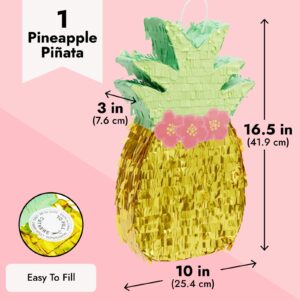 BLUE PANDA Pineapple Pinata for Hawaiian Luau Party Decorations, Kids Birthday (16.5 x 10 x 3 In)