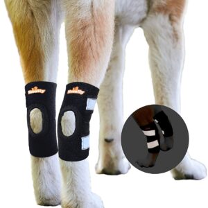 NeoAlly Cat and Dog Ankle Brace Pair Canine Rear Leg Hock Support with Safety Reflective Straps for Hind Leg Wounds Heal and Injuries and Sprains from Arthritis (S Pair)