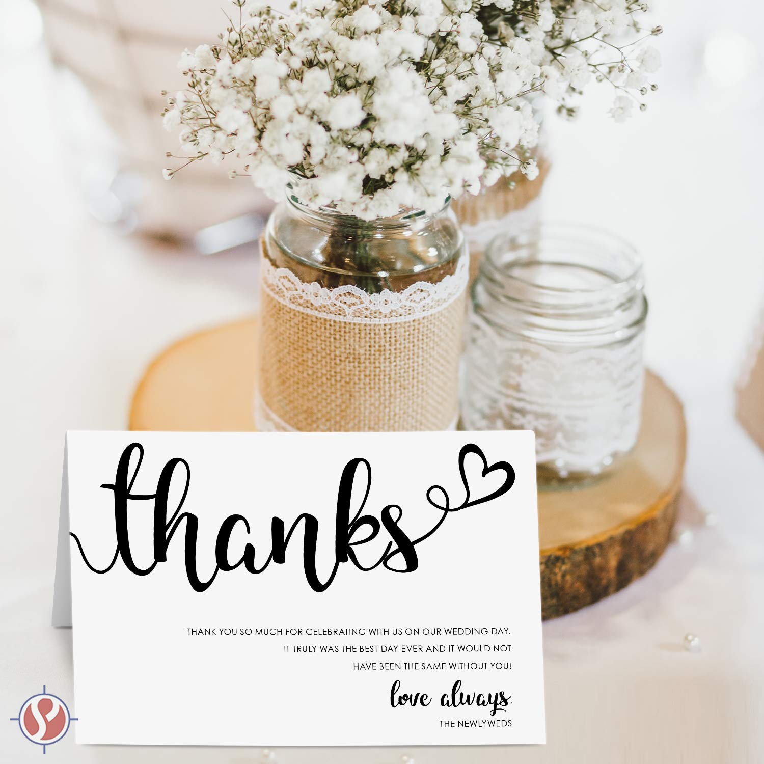 Wedding Thank You Place Setting Tent Cards & Foldover Placecards – Chic and Minimalist Table Centerpieces and Decorations | 4 x 6” – When Folded | 80lb (216gsm) | 50 per Pack