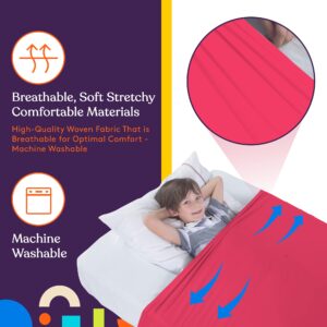 Special Supplies Sensory Bed Sheet for Kids Compression Alternative to Weighted Blankets - Breathable, Stretchy - Cool, Comfortable Sleeping Bedding (Red, Twin)