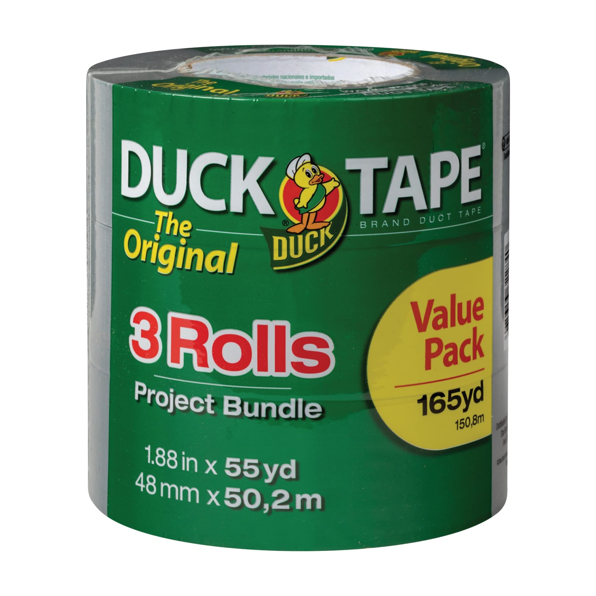 Duck® Duct Tape, 1.88" x 55 Yd., Silver, Pack Of 3 Rolls