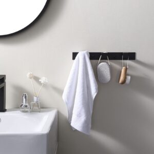 KES Coat Hooks Towel Hook Rack 3 Hooks Set Hook Rail Wall Mount SUS 304 Stainless Steel Matt Black, AH210H3DG-BK