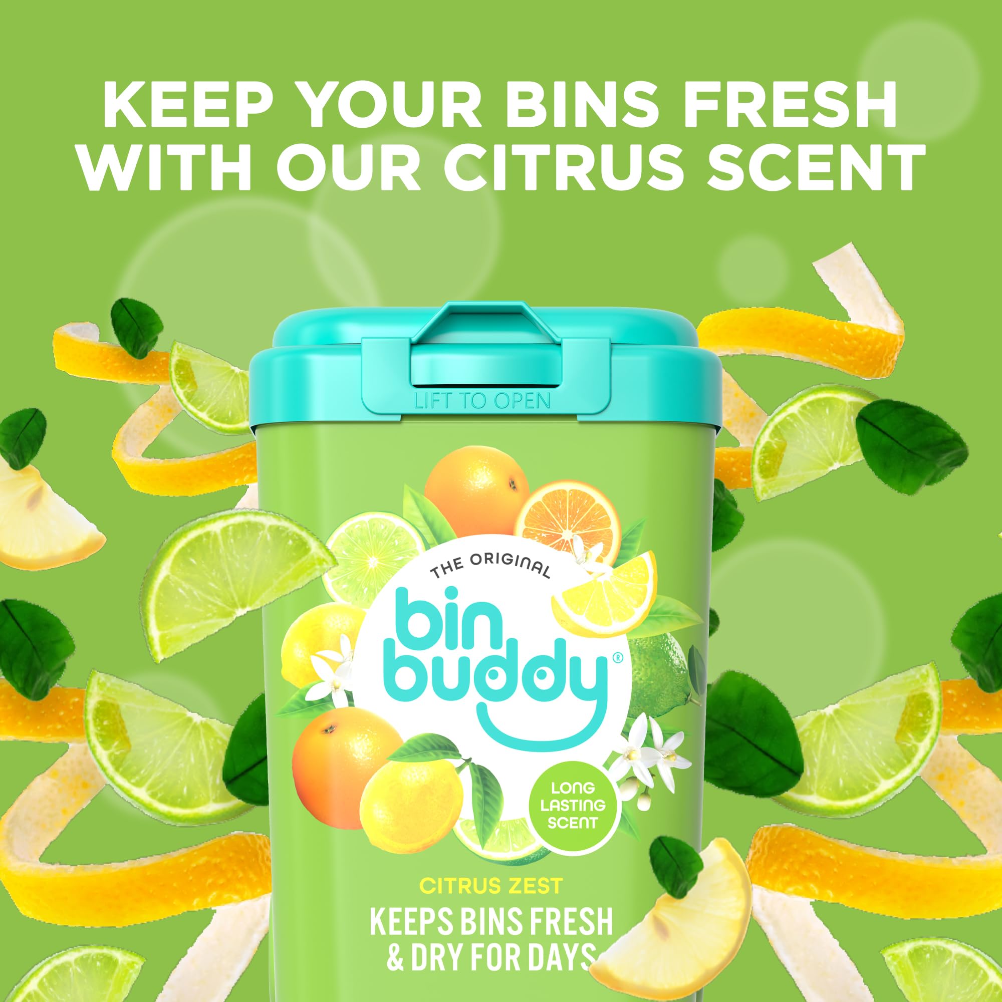 Bin Buddy Mixed Fresh Citrus & Berry, 450g, Pack of 6, Bin Freshener Deodoriser Powder, Leaves Your Bin Smelling Great, Suitable for Indoor and Outdoor Bins