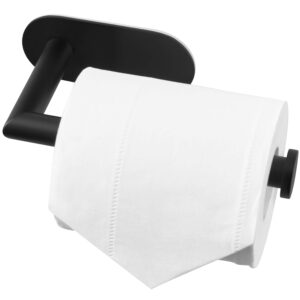 hitslam matte black toilet paper holder adhesive, stainless steel self adhesive toilet paper roll holder for bathroom