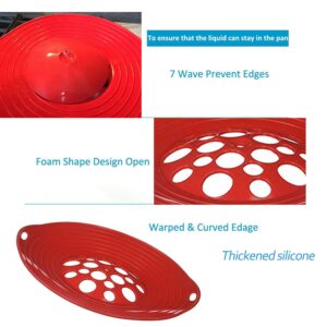 Pot Cover Spill Stopper Lid - Thicken Silicone Boil Over Spill Safeguard,FDA Food Grade Stopper Lid Cover for Pots And Pans, BPA-free Instant Pot Cover, Fits Openings 6" to 10" in Diameter (Red)