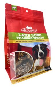 bark & harvest dried lamb lung training treats - grain free dog training chew treats -natural source of glucosamine & chondroitin, 5 ounce bag