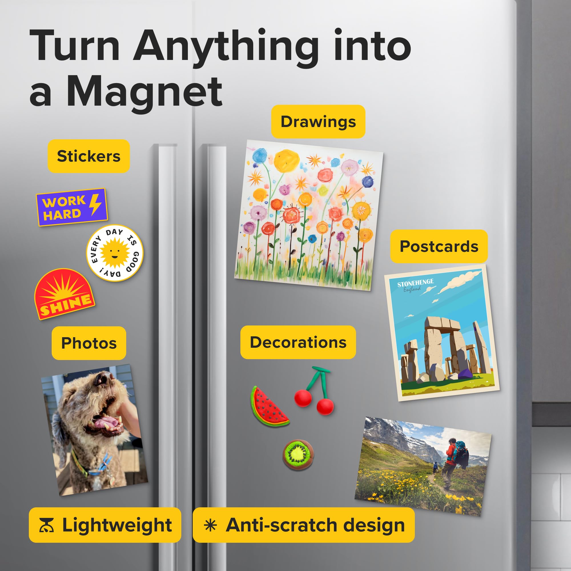 X-bet MAGNET Magnetic Sheets with Adhesive Backing - 5 PCs Each 8” x 10” - Flexible Magnet Sheets with Self Adhesive - Sticky Magnetic Paper for Photo and Picture Magnets - Craft Magnet Stickers