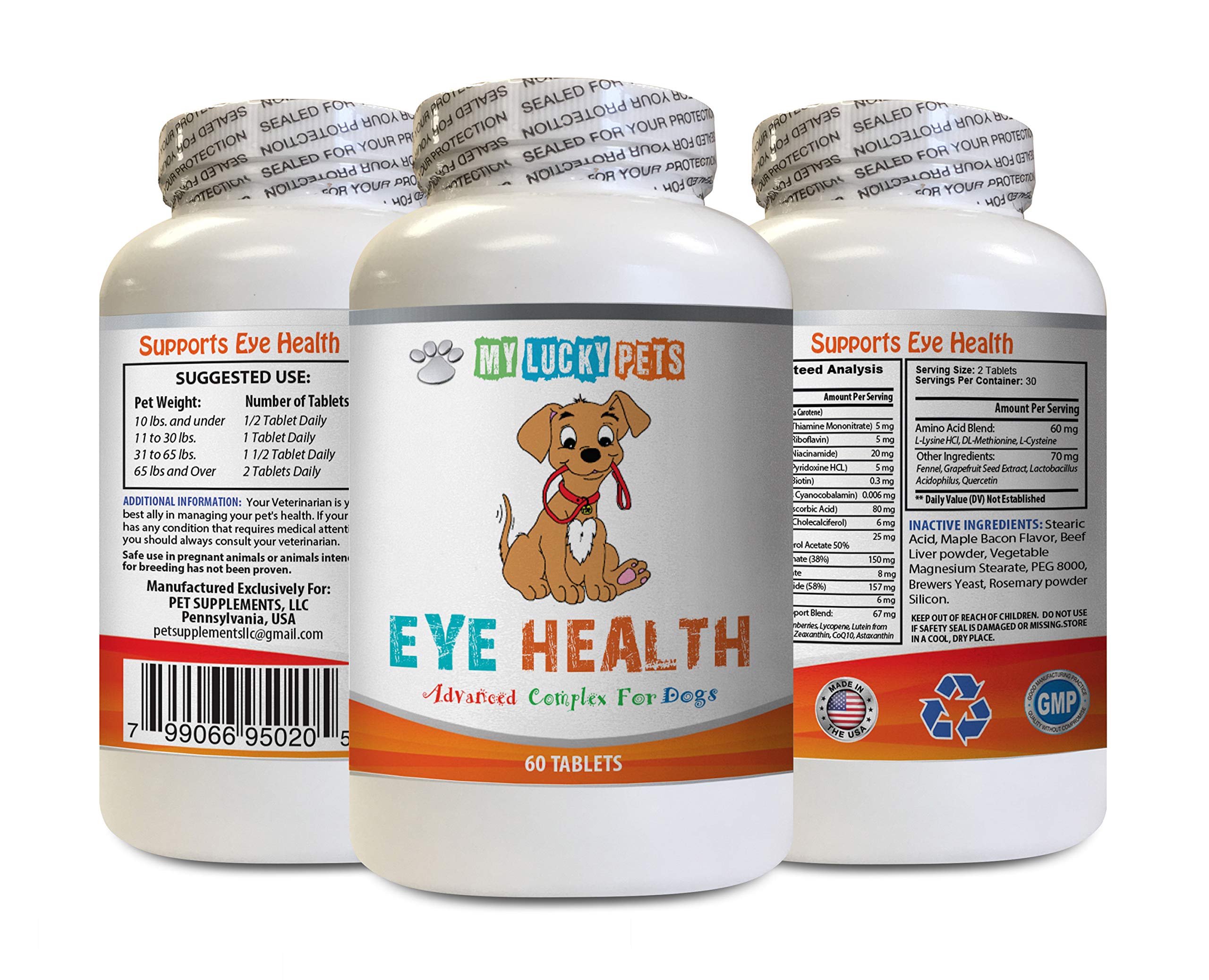 MY LUCKY PETS LLC Vision Bites for Dogs - Dog Eye Health - Advanced Formula - Benefits Vision - Immune Support - Dog Vitamin Soft chew - 1 Bottle (60 Treats)