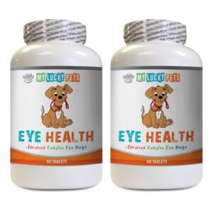 MY LUCKY PETS LLC Dog Eye Allergy Relief - Dog Eye Health - Advanced Formula - Benefits Vision - Immune Support - Bilberry for Dogs - 2 Bottles (120 Treats)