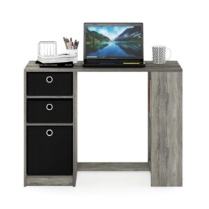 Furinno Jaya Modern Computer Study Desk, Small, French Oak Grey/Black