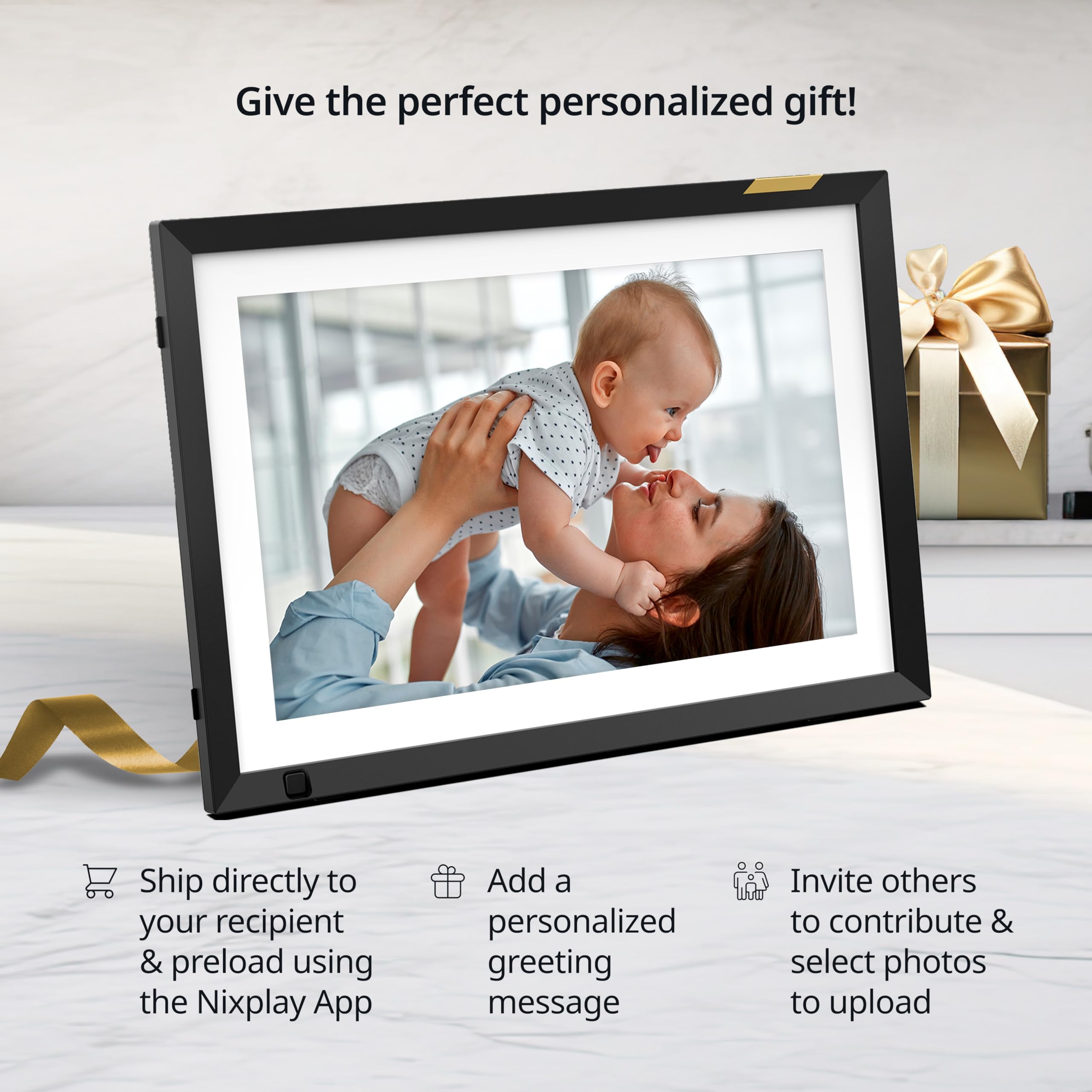 Nixplay WiFi 10.1" Touch Screen Digital Picture Frame I Easy Set Up I Share Photos and Videos Instantly via Email or App