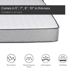 Mayton, 5-Inch Medium Firm High Density Foam Mattress, Comfortable Mattress for Cooler Sleep, Supportive & Pressure Relief, Full XL