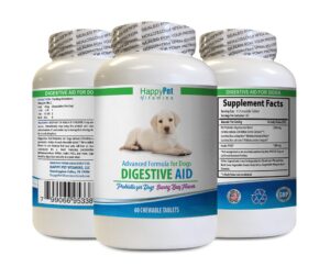 happy pet vitamins llc bad dog breath all natural - dog digestive aid - natural probiotic and prebiotic blend - optimal gut and intestine health - dog probiotic and prebiotic - 1 bottle (60 treats)