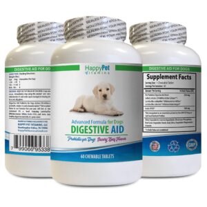 HAPPY PET VITAMINS LLC Bad Dog Breath All Natural - Dog Digestive AID - Natural PROBIOTIC and PREBIOTIC Blend - Optimal Gut and INTESTINE Health - Dog probiotic and prebiotic - 1 Bottle (60 Treats)