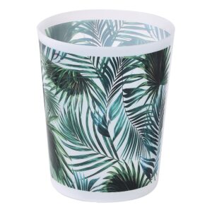 evideco french home goods tropical printed trash can wastebasket plastic 4.5-liters-1.2-gal