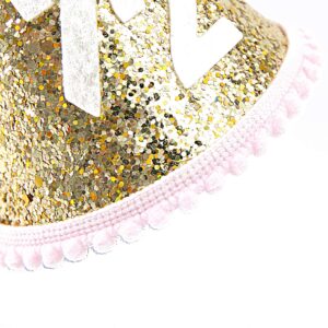 WAOUH Half Birthday Crown Hat - Mini Cake Smash Photo Prop for Baby's 6 Month Milestone, Party Hats for Kids (Baby Girl)