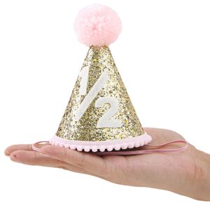 WAOUH Half Birthday Crown Hat - Mini Cake Smash Photo Prop for Baby's 6 Month Milestone, Party Hats for Kids (Baby Girl)