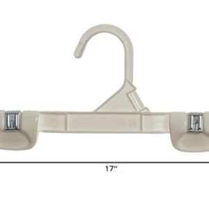 Mainetti 1004 White Kids Plastic Hangers - 100 Pack with Sturdy Plastic, Great for Pants/Skirts/Slacks/Bottoms, 8-Inch