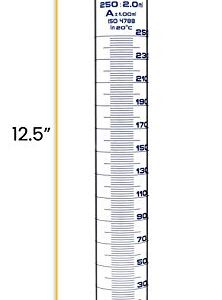 EISCO Graduated Cylinder, 250ml - Class A Tolerance ±1.00ml - Round Base - Blue Graduations - Borosilicate 3.3 Glass