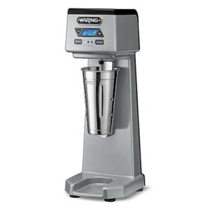 waring commercial wdm120tx heavy-duty single 1hp spindle drink mixer with countdown timer, digital display, automatic start/stop, 120v, 5-15 phase plug, 22" x 9" x 10.38"