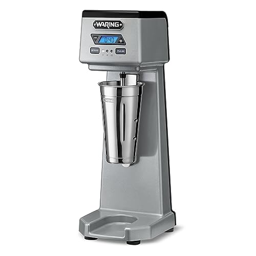 Waring Commercial WDM120TX Heavy-Duty Single 1Hp Spindle Drink Mixer with Countdown Timer, Digital Display, Automatic Start/Stop, 120V, 5-15 Phase Plug, 22" x 9" x 10.38"