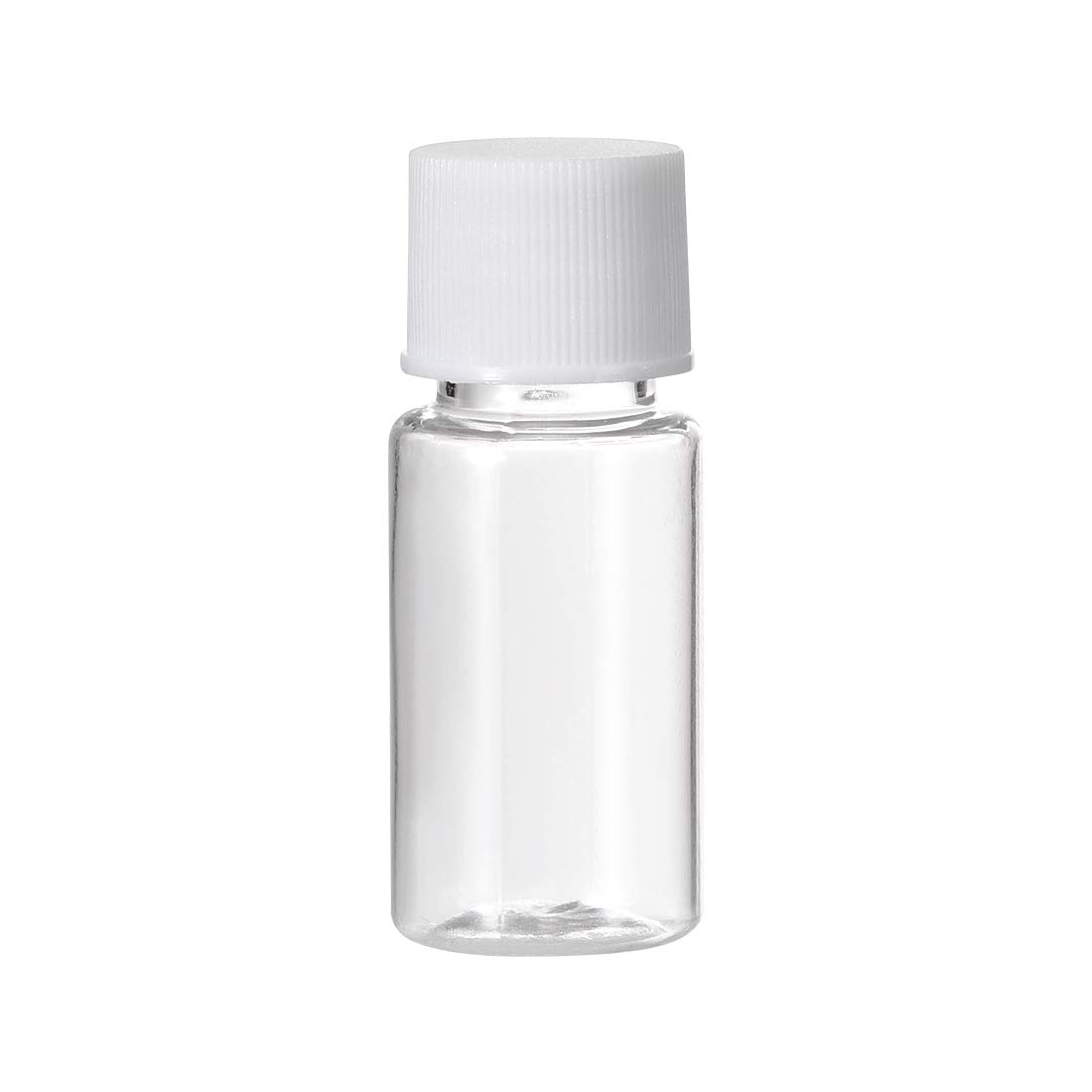 uxcell Plastic Lab Chemical Reagent Bottle, 10ml/0.34oz Wide Mouth Sample Sealing Liquid Storage Container, Transparent 20pcs