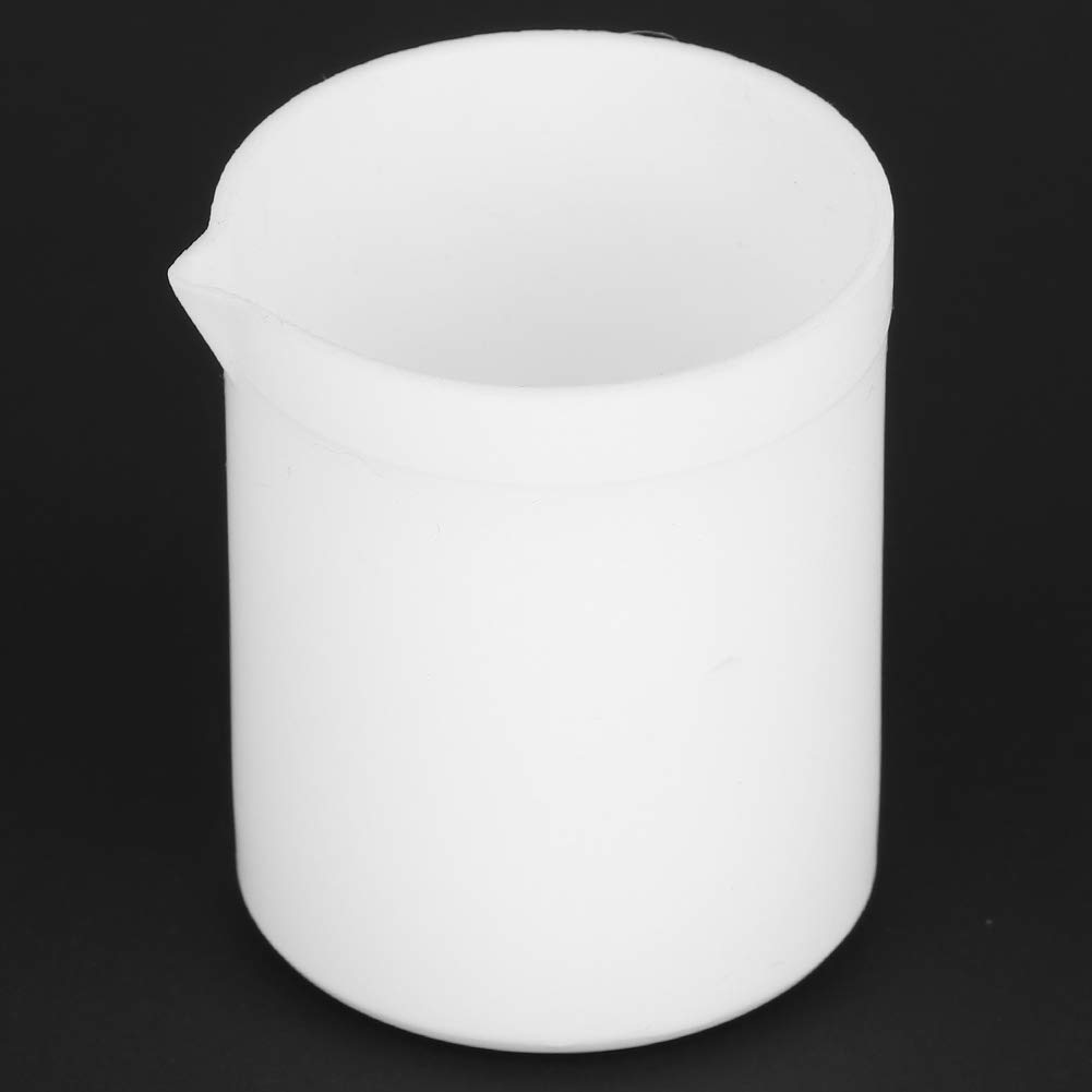 Beaker, PTFE Teflon Beaker and Alkali Resistant PTFE Beakers High Lubrication White Measuring Cup for Lab(250ml)