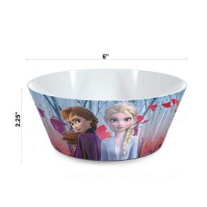 zak! Disney Frozen 2 - 5-Piece Dinnerware Set - Durable Plastic & Stainless Steel - Includes Water Bottle, 8-Inch Plate, 6-Inch Bowl, Fork & Spoon - Suitable for Kids Ages 3+