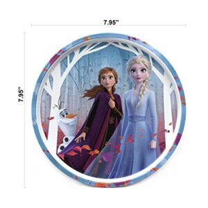 zak! Disney Frozen 2 - 5-Piece Dinnerware Set - Durable Plastic & Stainless Steel - Includes Water Bottle, 8-Inch Plate, 6-Inch Bowl, Fork & Spoon - Suitable for Kids Ages 3+