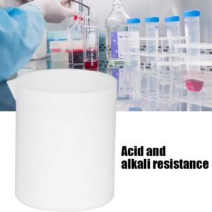 Beaker, PTFE Teflon Beaker and Alkali Resistant PTFE Beakers High Lubrication White Measuring Cup for Lab(250ml)