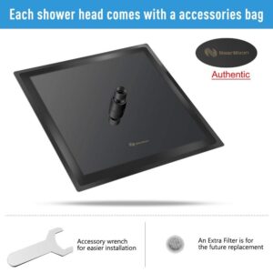 Rain Shower head, NearMoon High Flow Stainless Steel Square Rainfall ShowerHead, Waterfall Bath Shower Body Covering, Ceiling or Wall Mount (12 Inch, Matte Black)