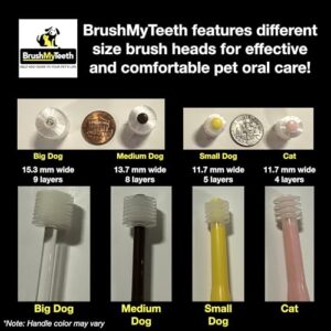 Brush My Teeth Small Dog Toothbrush, Rounded Brush Head -Soft Flexible Bristles, Safe and Gentle Brushing for Small Dogs, Small Breeds and Puppy, Daily Brushing Adds Years of Healthy Life, Multicolor