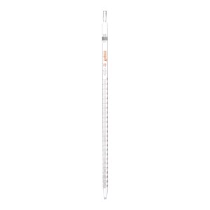 eisco pipette, 25ml - class as, tolerance ±0.100ml - amber graduation - color code, white - borosilicate glass