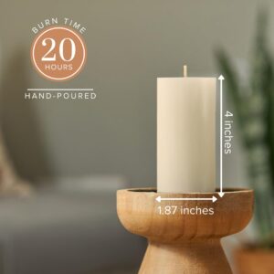 Simply Soson 2x4 inch Ivory Pillar Candles Set of 10, Smooth Texture, Unscented Ivory Candles, Dripless Candles, 2 inch Pillar Candles Ideal as Wedding, Parties, Spas, Dinner, Home Decoration