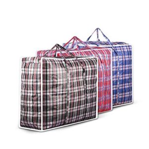 aayaw reusable & versatile large laundry bags with reinforced zips & handles - multi-pack options durable for clothing & bedding - ideal for storage, moving & travel(+/- 10%) (pack of 3)