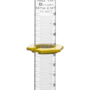 EISCO 100mL Glass Graduated Cylinder - Borosilicate - ASTM Class B - Hexagonal Base - White Single Scale