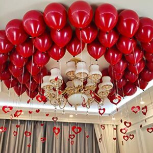 AnnoDeel 50pcs 10inch Red Ruby Latex Balloons, Red Round thick Ruby Double Latex Balloons for Love Bride Wedding Valentine Day Party Decoration Supply