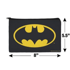 Batman Classic Bat Shield Logo Pencil Pen Organizer Zipper Pouch Case