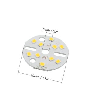 Othmro 5Pcs 1.22in Dia LED Chip Bulb Super Bright High Power 15-17V 3000K 2835 Aluminum LED Bulb Surface Mounted Device Light Beads Floodlight for Camper Light Bulb Home Reading Light Marine Lamps