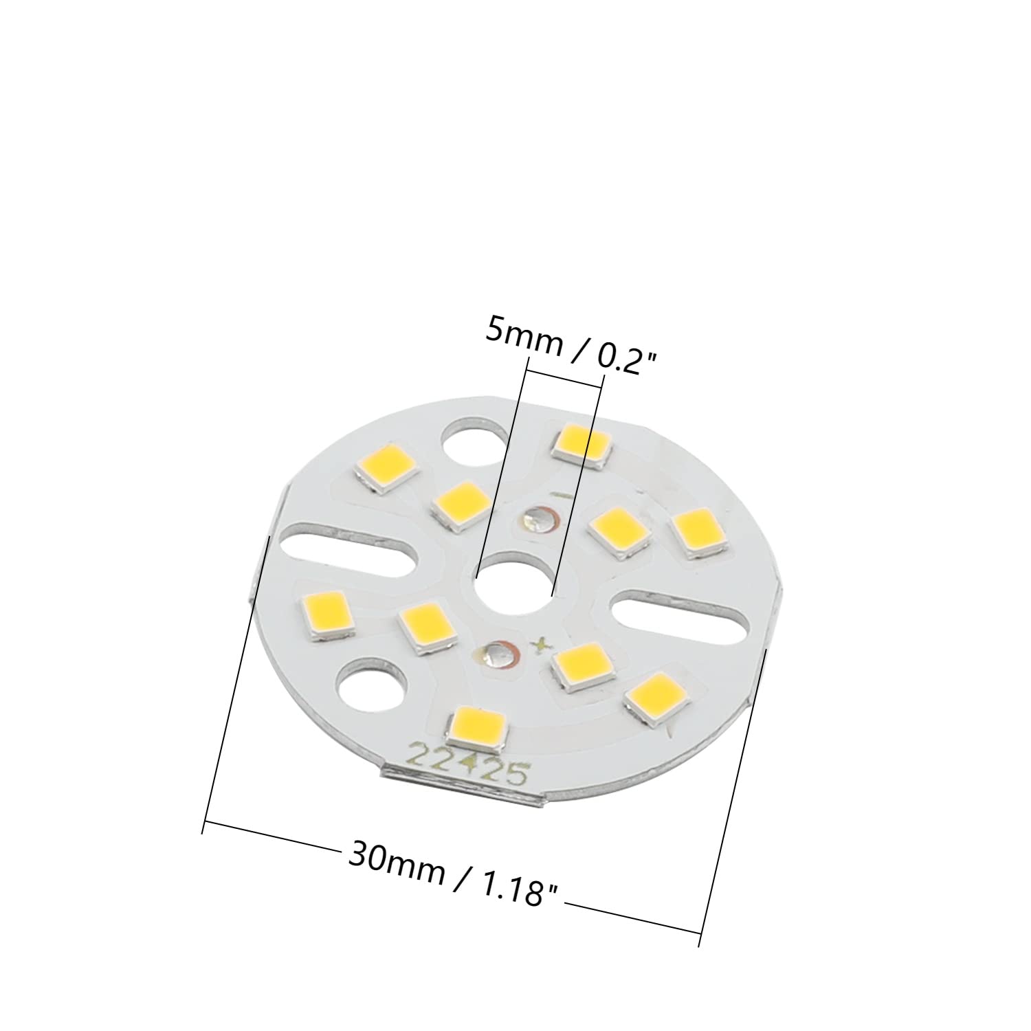 Othmro 5Pcs 1.22in Dia LED Chip Bulb Super Bright High Power 15-17V 3000K 2835 Aluminum LED Bulb Surface Mounted Device Light Beads Floodlight for Camper Light Bulb Home Reading Light Marine Lamps